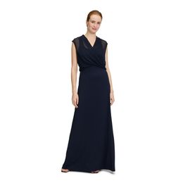 Vera Mont Damen Abendkleid "Damen Abendkleid mit Raffung", blau, Gr. 40, Obermaterial: 95% Polyester, 5% Elasthan. Futter: 100% Polyester., Kleider,