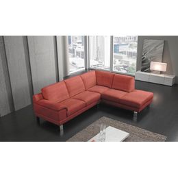 Ecksofa Egoitaliano, B:240cm H:84cm T:212cm, rot, Luxus-Micofaser Lederoptik (100% Polyester) ist ein neues technisches Gewebe mit einem visuellen