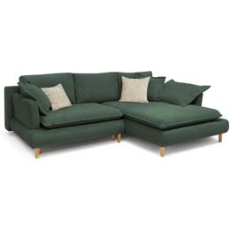 Ecksofa Collection AB, B:264cm H:94cm T:184cm, gr&uuml;n, 100% Polyester, Wohnzimmer, Sofas, "Mandela L-Form", mit Bettfunktion und Bettkasten