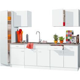 Seitenschrank KOCHSTATION, B:50cm H:200cm T:50cm, wei&szlig;, Holzwerkstoff, K&uuml;che, Schr&auml;nke, "KS-Elster", Breite 50 cm