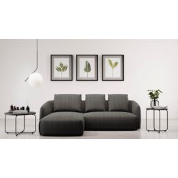 Ecksofa Trendmanufaktur, B:232cm H:87cm T:167cm, grau, 95% Polyester, 5% Polyacryl, Wohnzimmer, Sofas, "Shawn Designsofa mit elegant geschwungen