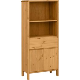 Midischrank OTTO products, B:60cm H:137,5cm T:34,2cm, beige, Massivholz, Badezimmer, Schr&auml;nke, "Jorrick", Breite 60 cm, Massivholz Kiefer mit Bio