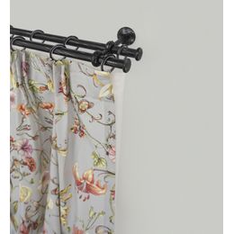 Gardinenstange Garesa, L:330cm &Oslash;:16mm, schwarz, Metall, Gardinenstangen, "ESPERANCA", rustikale Vorhanggarnitur, verl&auml;ngerbar, Eisen, Endkappe, mit