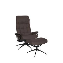 stressless "London" Set, Relaxsessel mit Hocker, mit Hocker, High Back, mit Star Base, Gestell Schwarz