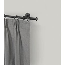 Gardinenstange Garesa, L:280cm &Oslash;:16mm, schwarz, Metall, Gardinenstangen, "ESPERANCA", rustikale Vorhanggarnitur, verl&auml;ngerbar, Eisen, Endkappe, mit