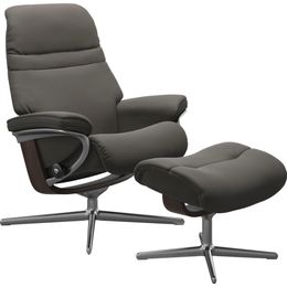stressless "Sunrise" Set, Relaxsessel mit Hocker, mit Hocker, mit Cross Base, Gr&ouml;&szlig;e S, M & L, Holzakzent Wenge