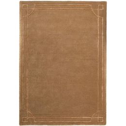 Teppich FLAIR RUGS, B:120cm H:8mm L:170cm, braun, Viskose, Wolle, Wohnzimmer, Teppiche, "Gatsby", mit Bord&uuml;rendesign