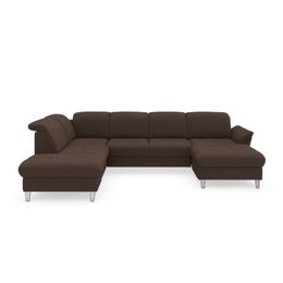 Sit & More Wohnlandschaft SIT & MORE, B:312cm H:88cm T:224cm, braun, 98% Polyester, 2% Polyamid, Sofas, "Maggiore U-Form", wahlweise mit Kopfteilverstellung,