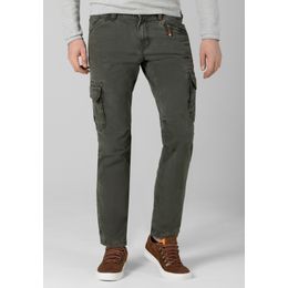 Timezone Herren Cargohose "Regular BenTZ", gr&uuml;n, Gr. 31, 97% Baumwolle 3% Elastan, Hosen