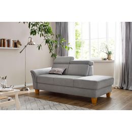 Recamiere Home Affaire, B:194cm H:84cm T:93cm, grau, 100% Polyester, Sofas, "Conville", incl. Kopfteilverstellung, Federkern, wahlweise mit Bettkasten
