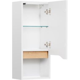 H&auml;ngeschrank SAPHIR, B:30cm H:70cm T:20cm, wei&szlig;, Glas, Spanplatte, Badezimmer, Schr&auml;nke, "Quickset Wand-Badschrank 30 cm breit mit 1 T&uuml;r, 1 offenes