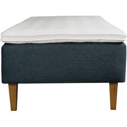 Boxspringbett Home Affaire, B:71cm L:201cm, blau, 100% Polyester, Komplettbetten, "Osterberg", mit Taschen-Federkernunterbox