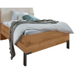Futonbett Wiemann, B:99cm L:218cm, braun, Betten, "Monaco, Bettgestell, Bettrahmen, komfortables Polsterkopfteil", Polsterkopfteil aus Kunstleder,