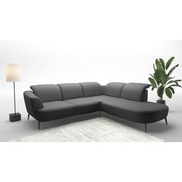 Sit & More Ecksofa SIT & MORE, B:300cm H:87cm T:267cm, grau, 95% Polyester, 5% Polyamid, Wohnzimmer, Sofas, "Zoe", ink.Sitztiefenverstellung, wahlweise mit