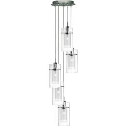 Searchlight Hängeleuchte "Duo I 5Lt Pendant", 5, Ø 28cm H: 120cm, 1 Stk.rauchglas, Leuchten