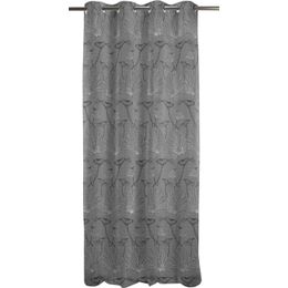 Vorhang Apelt, B:135cm H:245cm, grau, Jacquard, Leinen, Polyester, Viskose, Wohnzimmer, Gardinen, "Nora 135X245", HxB: 245x135, Nora, &Ouml;senschal mit