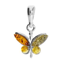 OSTSEE-SCHMUCK Damen Kettenanh&auml;nger "- Schmetterling - Silber 925/000 - Bernstein", Silber 925 (Sterlingsilber), silber, Silber 925 (Sterlingsilber),