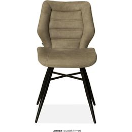 Esszimmerstuhl OMG DESIGN, B:47cm H:84,5cm T:59,5cm, beige, Polyester, St&uuml;hle, "Luther", Schalenstuhl, bequem gepolstert, Esszimmerstuhl