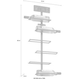 Locker Flaschenregal, B/H/T: 33cm x 80cm x 10cm, 6 Stk., schwarz, K&uuml;che, Regale, f&uuml;r 6 Flaschen zum Aufh&auml;ngen