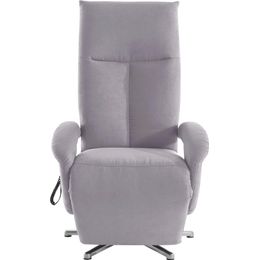 Sit & More TV-Sessel SIT & MORE, B:74cm H:112cm T:82cm, grau, 100% Polyester, Sessel, "Tycoon mit Kopfteilverstellung und 360 Drehfunktion", wahlweise manuell
