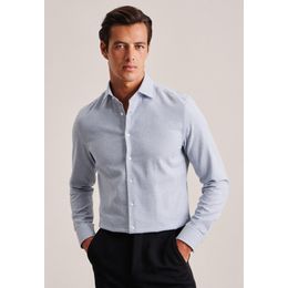 Seidensticker Herren Flanellhemd "Slim", blau, Gr. 36, kariert, 100% Baumwolle, Hemden, Slim Langarm Kentkragen Karo