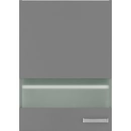 Glash&auml;ngeschrank Optifit, B:50cm H:70,4cm T:34,9cm, grau, Glas, Holzwerkstoff, K&uuml;che, Schr&auml;nke, "Parma", Breite 50 cm