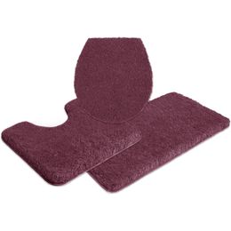Badematte my home, H:30mm, lila, Polyester, Badematten, "Sanremo, Badvorleger, Badezimmer Teppich, sehr weich", Badteppich, unifarben, rechteckig,