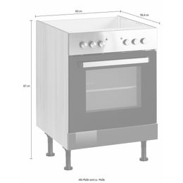 Herdumbauschrank Optifit, B:60cm H:87cm T:58,4cm, wei&szlig;, Schr&auml;nke, "Bern", 60 cm breit, mit h&ouml;henverstellbaren Stellf&uuml;&szlig;en