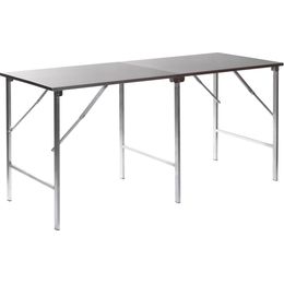 Klapptisch Essentials, B:200cm H:90cm T:80cm, grau, Edelstahl/Aluminium, Garten, Tische, "Edelstahl Arbeitstisch", aufklappbar 200x80x90 cm (BxTxH),