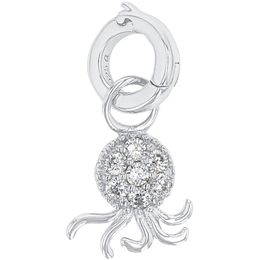 Amor Damen Charm-Einhänger "Meerestier Qualle", silber, Silber 925 (Sterlingsilber), Charms, mit Zirkonia (synth.)