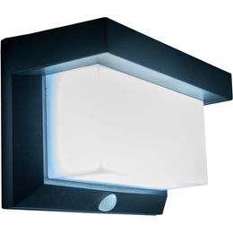 Näve LED Solarleuchte NÄVE, B:9cm H:12,1cm L:20,3cm, schwarz, Garten, Leuchten, "Aurel", Dämmerungssensor, Bewegungsmelder, Timer, 4 - Funktionen