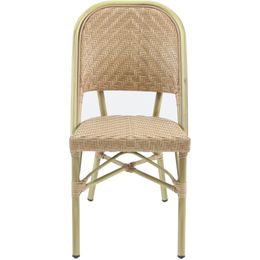Bistrostuhl Essentials, B:47cm H:90cm T:57cm, beige, Aluminium, Stühle, "Paris", Rattan – Bambus-natur