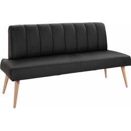 Sitzbank, B:182cm H:92cm T:68cm, schwarz, exxpo - SOFA FASHION, Struktur: Webvelour, 100% Polyester, Esszimmer, Sitzb&auml;nke, "Costa, moderne