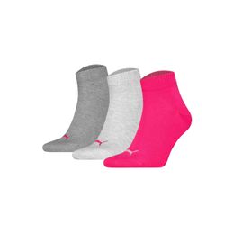 Puma Herren Kurzsocken "Socken Quarter Plain 3P 3er Pack", Gr. 35, pink, Obermaterial: 68% Baumwolle CO. 18% Polyamid PA. 12% Polyester PES. 2%