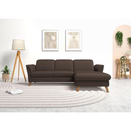 Sit & More Ecksofa SIT & MORE, B:245cm H:91cm T:178cm, braun, 100% Polyester, Wohnzimmer, Sofas, "Romero L-Form", wahlweise mit oder ohne Relax-Funktion,