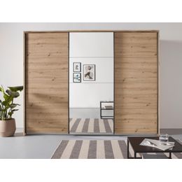 Schwebet&uuml;renschrank Rauch, B:278cm H:214cm T:68cm, braun, Holzwerkstoff, Schr&auml;nke, "Kleiderschrank Schrank Garderobe OTELI inkl. 3 Innenschubladen",