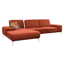 Ecksofa W.Schillig, B:319cm H:88cm T:178cm, orange, Longlife Xtra-Leder Z73: Naturwalkleder der Luxusklasse aus den erlesensten Rohh&auml;uten. Hautst&auml;rke