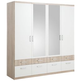 Kleiderschrank Priess, B:185cm H:193cm T:56cm, wei&szlig;, Holzwerkstoff, Schlafzimmer, Schr&auml;nke