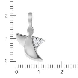 Vivance Damen Kettenanh&auml;nger "925/- Sterling Silber rhodiniert Engel Zirkonia wei&szlig;", one-size, Silber 925 (Sterlingsilber), 1,8 g, wei&szlig;, Silber 925