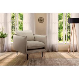 Sessel Home Affaire, B:90cm H:88cm T:103cm, beige, Struktur fein (100% Polyester);Filzoptik (100% Polester), Wohnzimmer, Sessel, "Somba", mit dickem