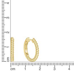 Firetti Damen Paar Creolen "Schmuck Geschenk Gold 375 Ohrschmuck Ohrringe gedreht", 17mm, Gelbgold 375, gold, Gelbgold 375, Ohrringe