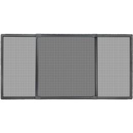 Schellenberg Insektenschutz-Fensterrahmen "ausziehbares Fliegengitter Schiebefenster mit Rahmen", B/H: 142cm x 50cm, 1er Pack, grau,