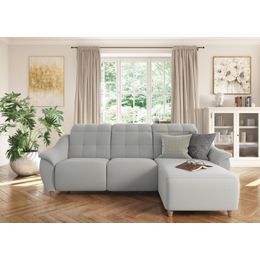 Ecksofa Home Affaire, B:254cm T:170cm, grau, Struktur (100% Polyester);Luxus-Microfaser Florence (100% Polyester);Chenille (100%