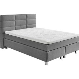 Boxspringbett, B:155cm L:210cm, grau, Westfalia Schlafkomfort, Bezug: 100% Polyester;Polsterung: 100% Polyester, Komplettbetten, wahlweise mit
