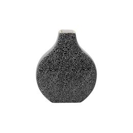 Fink Tischvase "MINTA, H&ouml;he ca. 23 cm, Dekovase aus Porzellan, mit goldfarbenem Rand", B/H/T: 19,5cm x 23cm x 6cm, schwarz-wei&szlig;, Vasen, eckige
