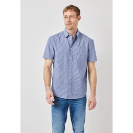 Street One MEN Herren Kurzarmhemd, blau, Gr. XXL, gestreift, Web, 100% Baumwolle, Hemden, aus reiner Baumwolle