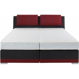 Boxspringbett Maintal, B:192cm L:212cm, rot, Strukturstoff-Bezug 100% Polyester;Kunstleder 100% PU;Bezug der Spiegelfl&auml;che Matratzendrell aus 100%