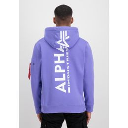 Herren Hoodie "Backprint Hoodie ", lila, Gr. S, Alpha Industries, Obermaterial: 80% Baumwolle, 20% Polyester, Sweatshirts