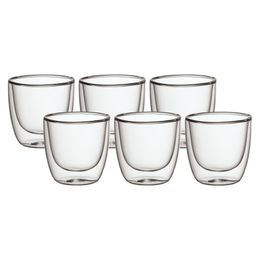 Villeroy & Boch VILLEROY & BOCH Thermoglas "Doppelwandige Becher Manufacture Rock 60 ml 6er Set transparent", transparent, Trinkgefäße