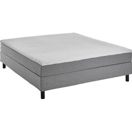 Boxbett, B:180cm L:200cm, grau, ATLANTIC HOME COLLECTION, Bettgestell und seitliche Einfassung der Matratzen: Strukturstoff, 100%
